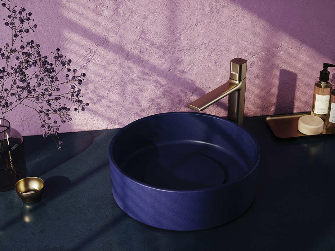 Perl - umywalka nablatowa granitowa- Laveo