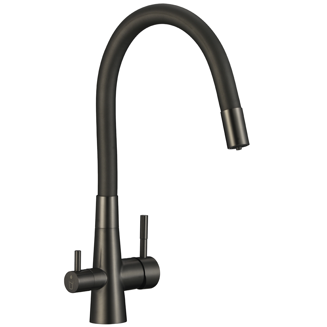 Riveco - kitchen mixer with elastic spoud and filtration system - Laveo